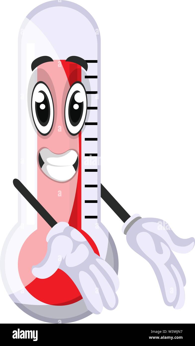 Thermometer is gentleman, illustration, vector on white background ...
