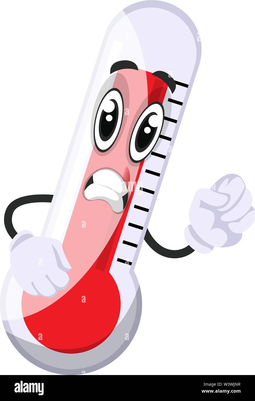 Worried thermometer, illustration, vector on white background Stock ...