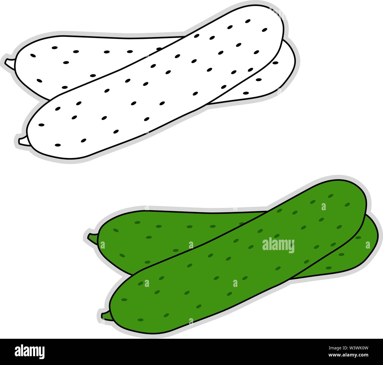 Fresh cucumber leaf Stock Vector Images - Alamy