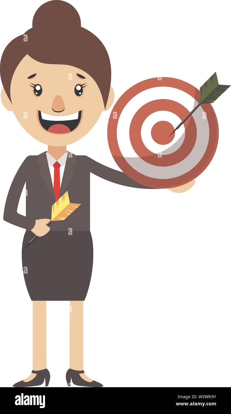 Woman with target, illustration, vector on white background Stock ...