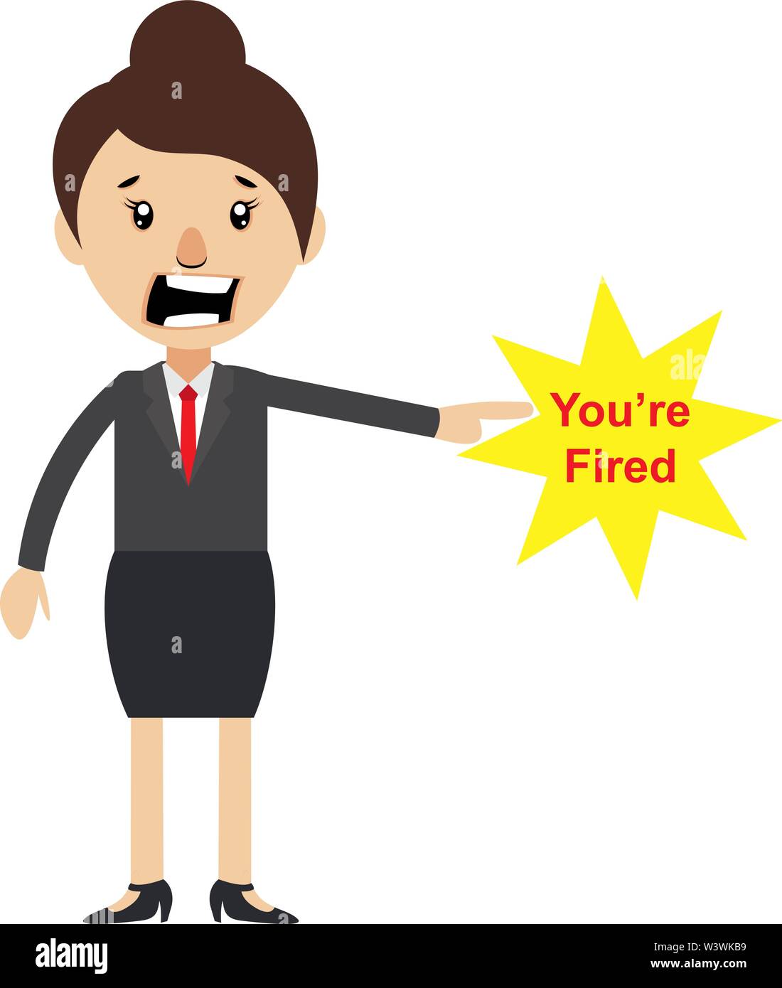 Woman fired worker, illustration, vector on white background Stock ...