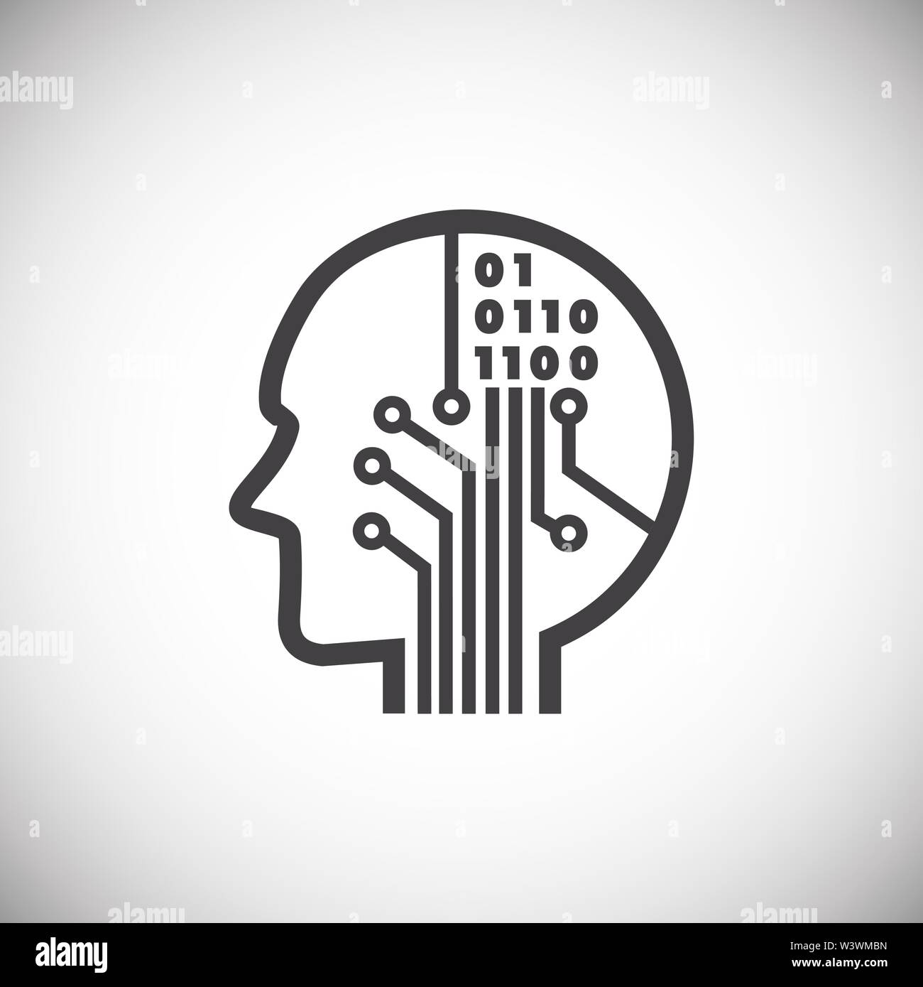 AI icon on background for graphic and web design. Simple illustration ...