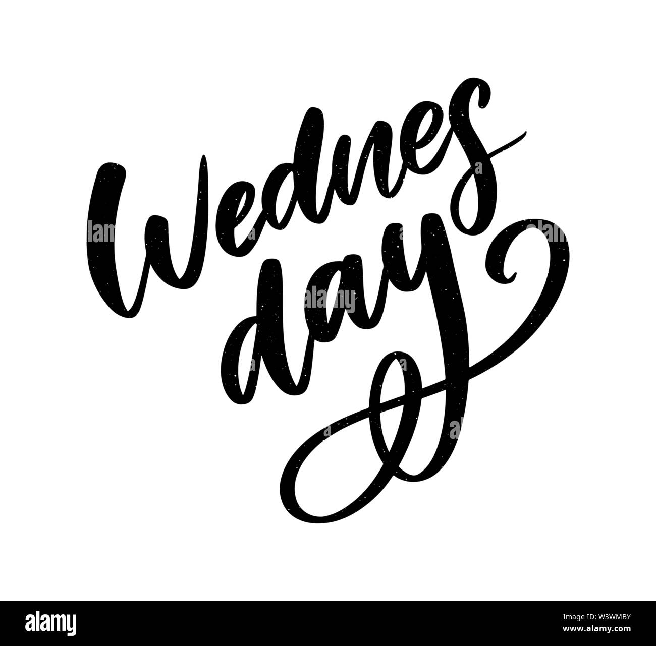 Wednesday words. Quote design. Hand drawn ink lettering. Sticker for ...