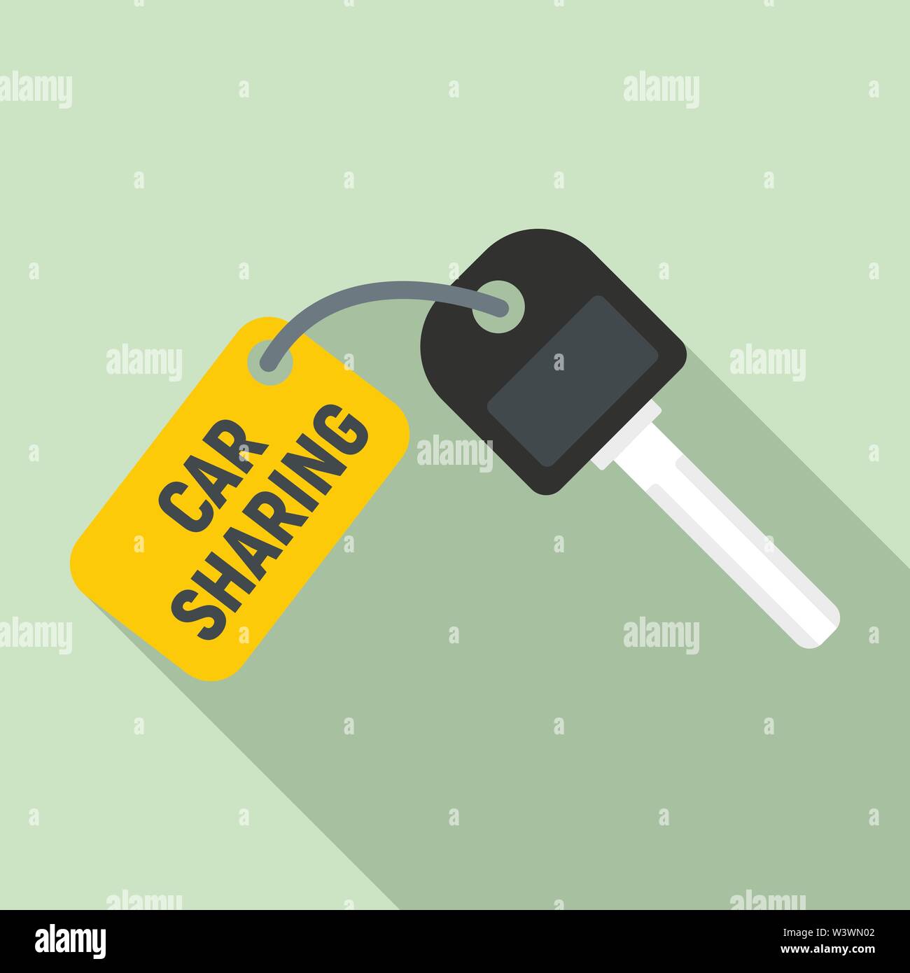 Car sharing key icon. Flat illustration of car sharing key vector icon ...