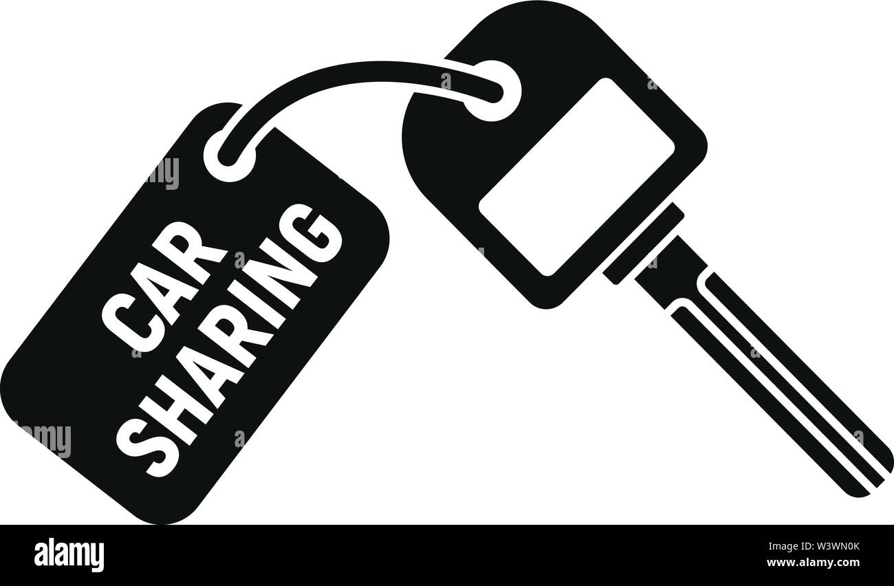 Car sharing key icon. Simple illustration of car sharing key vector ...