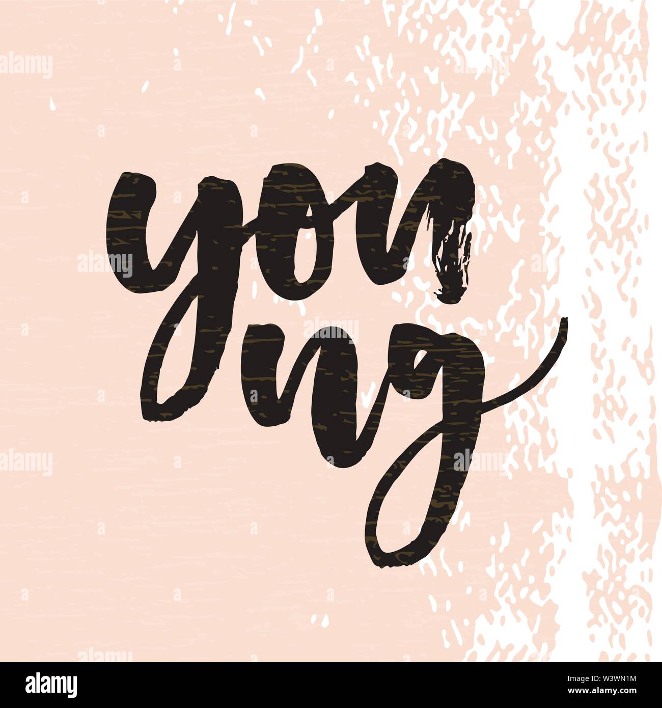 Young Vector Text Calligraphy Lettering color Brush Stock Vector Image ...