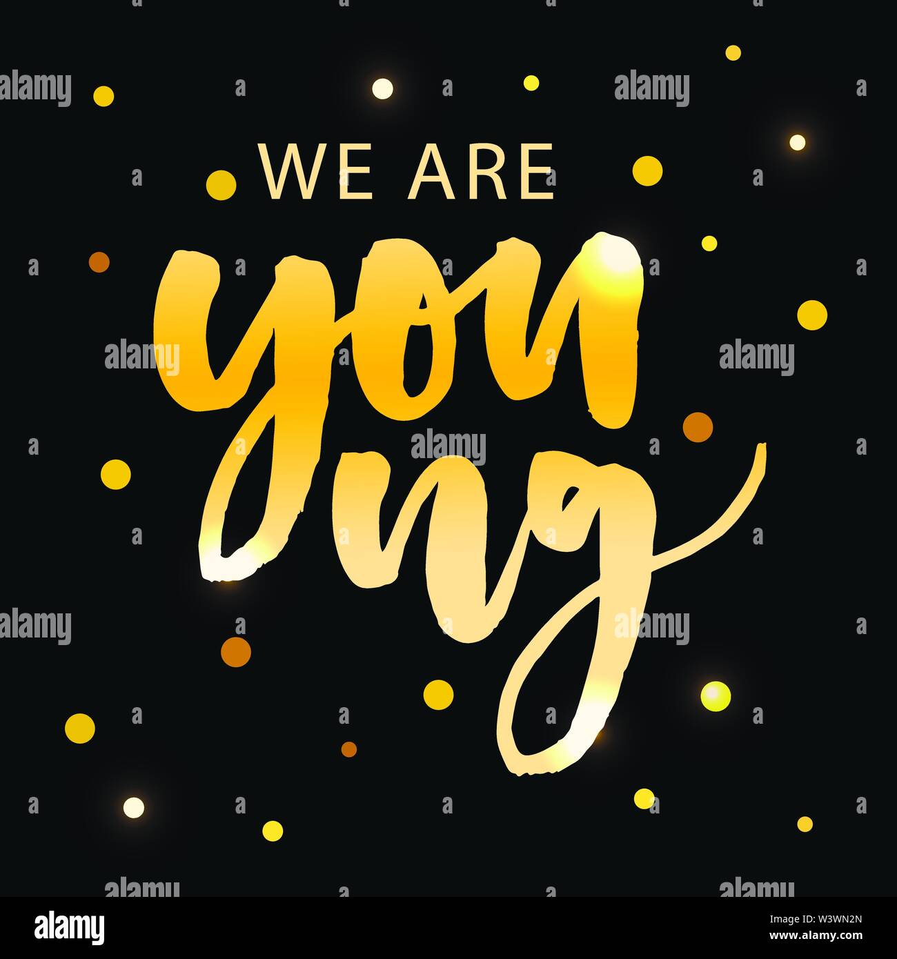 Young Vector Text Calligraphy Lettering Black Brush Letter white ...