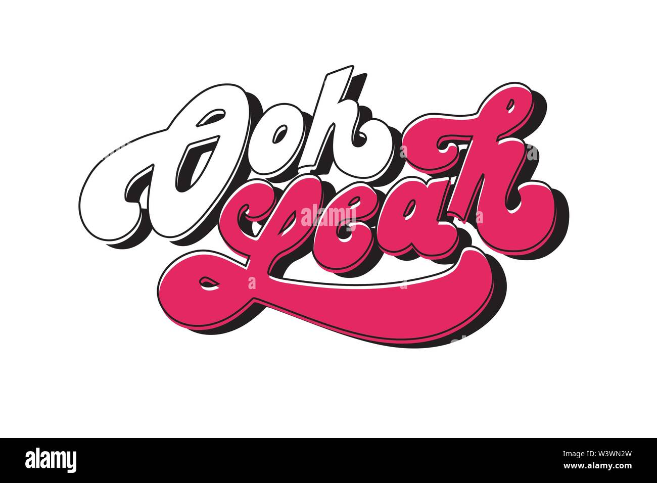 Oh yeah Vector Phrase Text Letter Lettering Calligraphy Color Stock ...