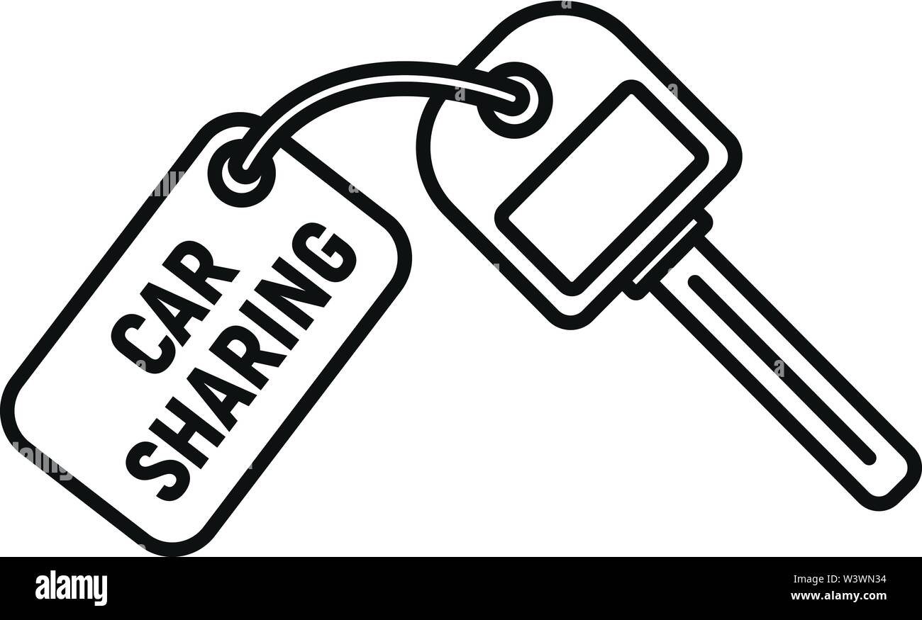 Car sharing key icon. Outline car sharing key vector icon for web ...