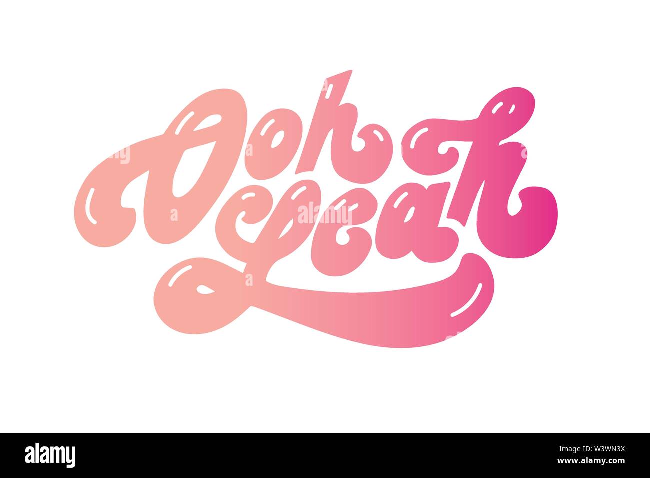 Oh yeah Vector Phrase Text Letter Lettering Calligraphy Gradient Stock ...