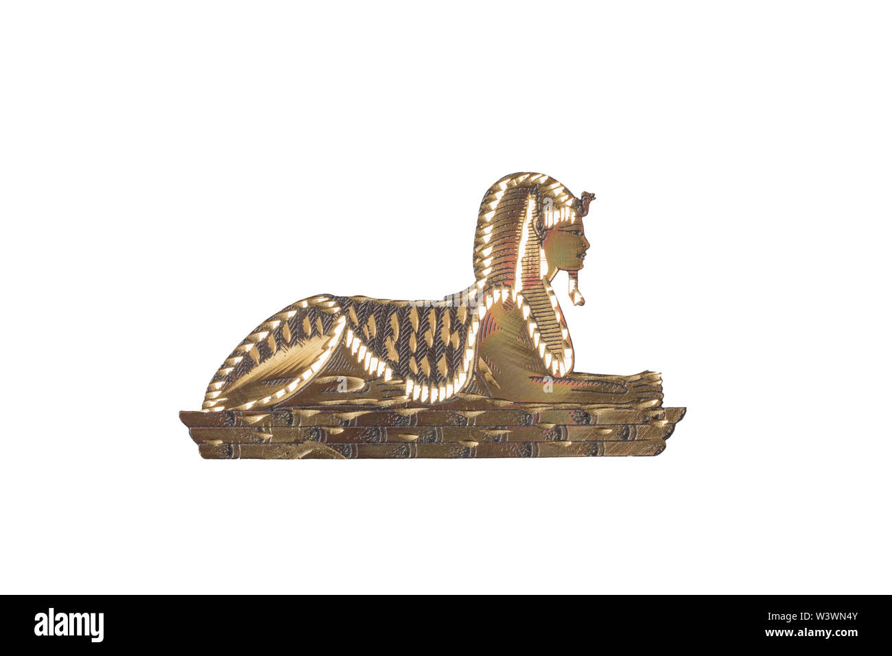 Egyptian Sphinx. Golden egyptian sphinx from metalic material isolated ...