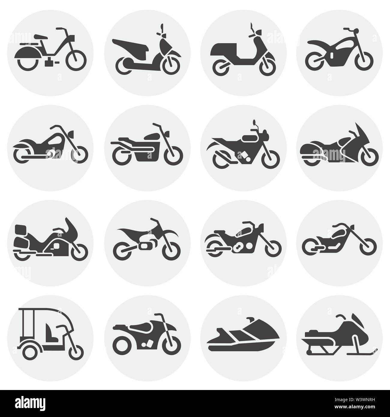 Moto related icons set on background for graphic and web design. Simple ...
