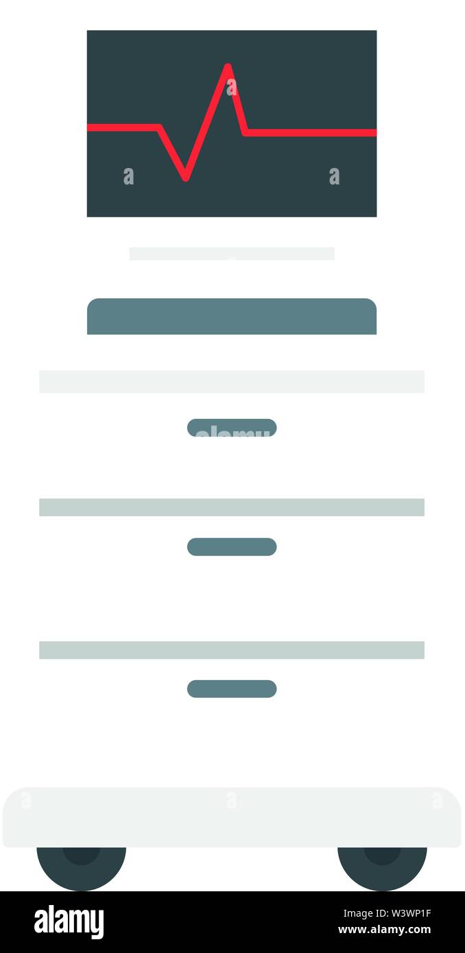 Surgery heart monitor icon. Flat illustration of surgery heart monitor ...