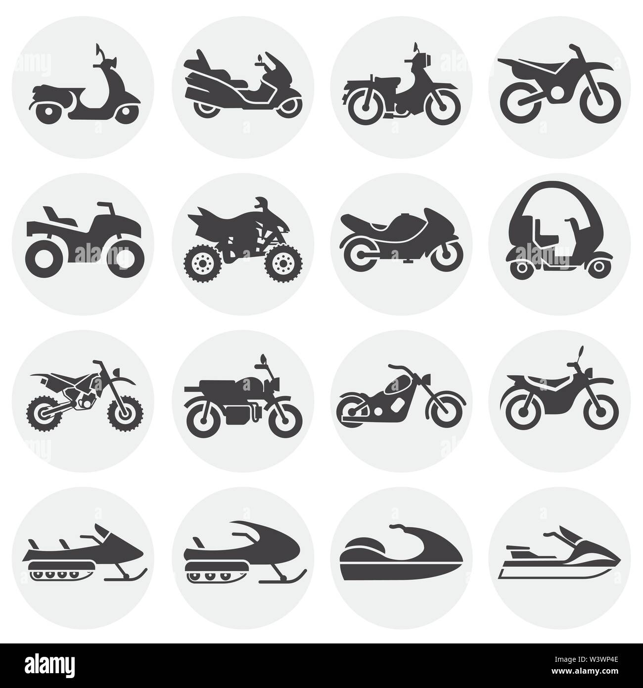 Moto related icons set on background for graphic and web design. Simple ...