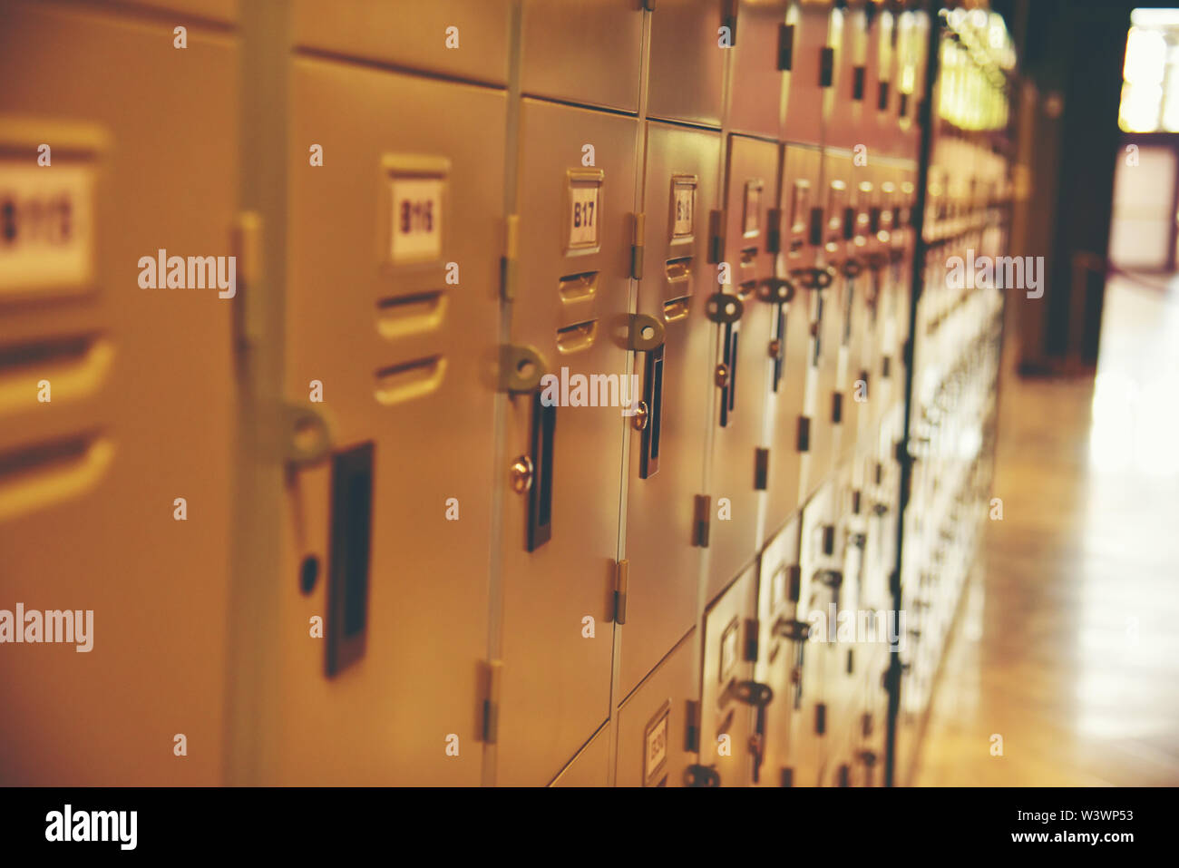 Row of steel lockers Stock Photo - Alamy