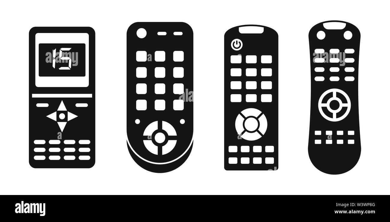 Remote control infrared icons set. Simple set of remote control ...