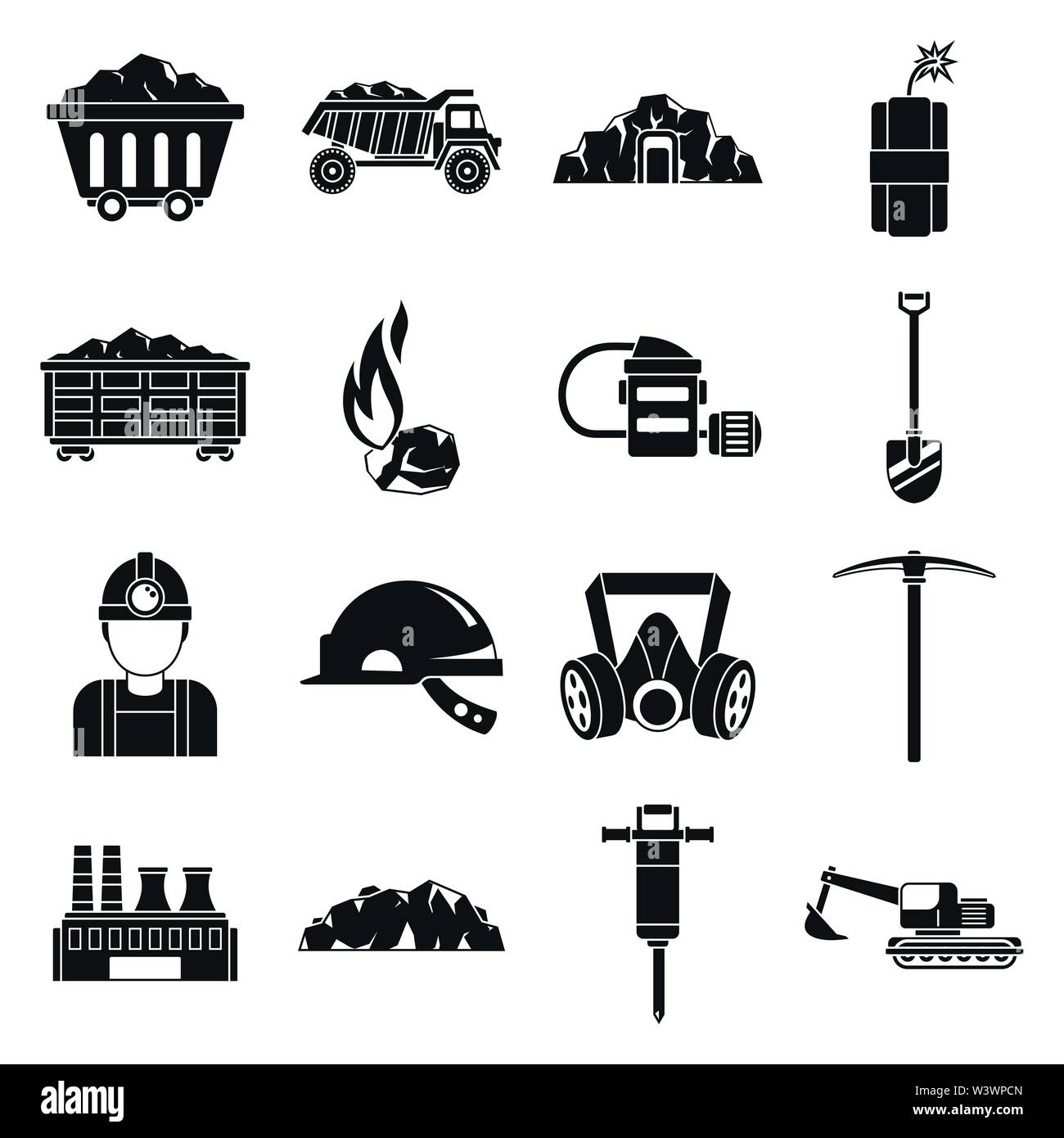 NAME icons set. Simple set of NAME vector icons for web design on white ...