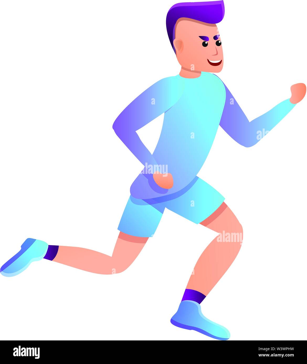 Man triathlon running icon. Cartoon of man triathlon running vector ...