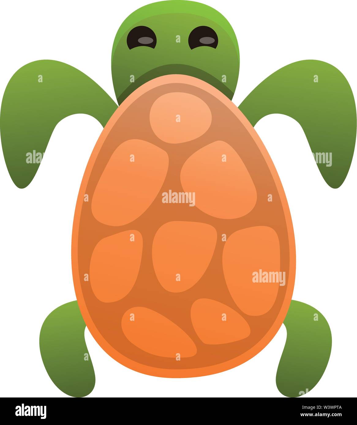 Cartoon Sea Turtle Top View