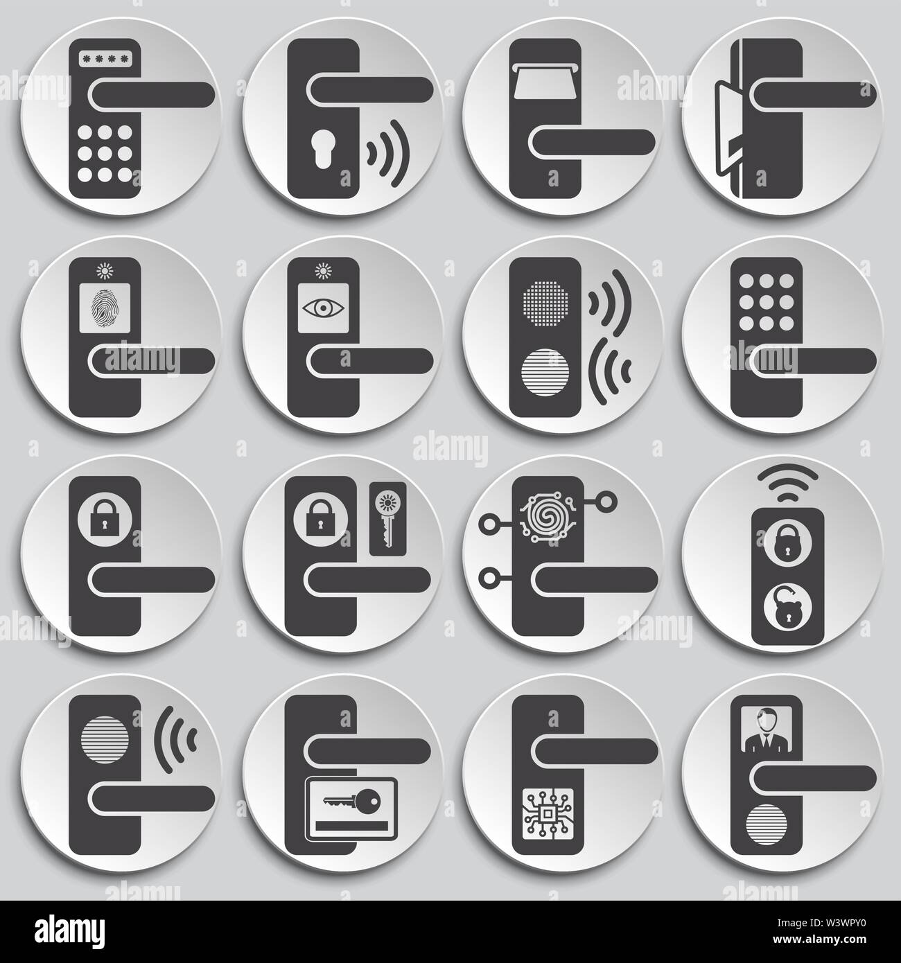 Smart lock icons set on background for graphic and web design. Simple ...