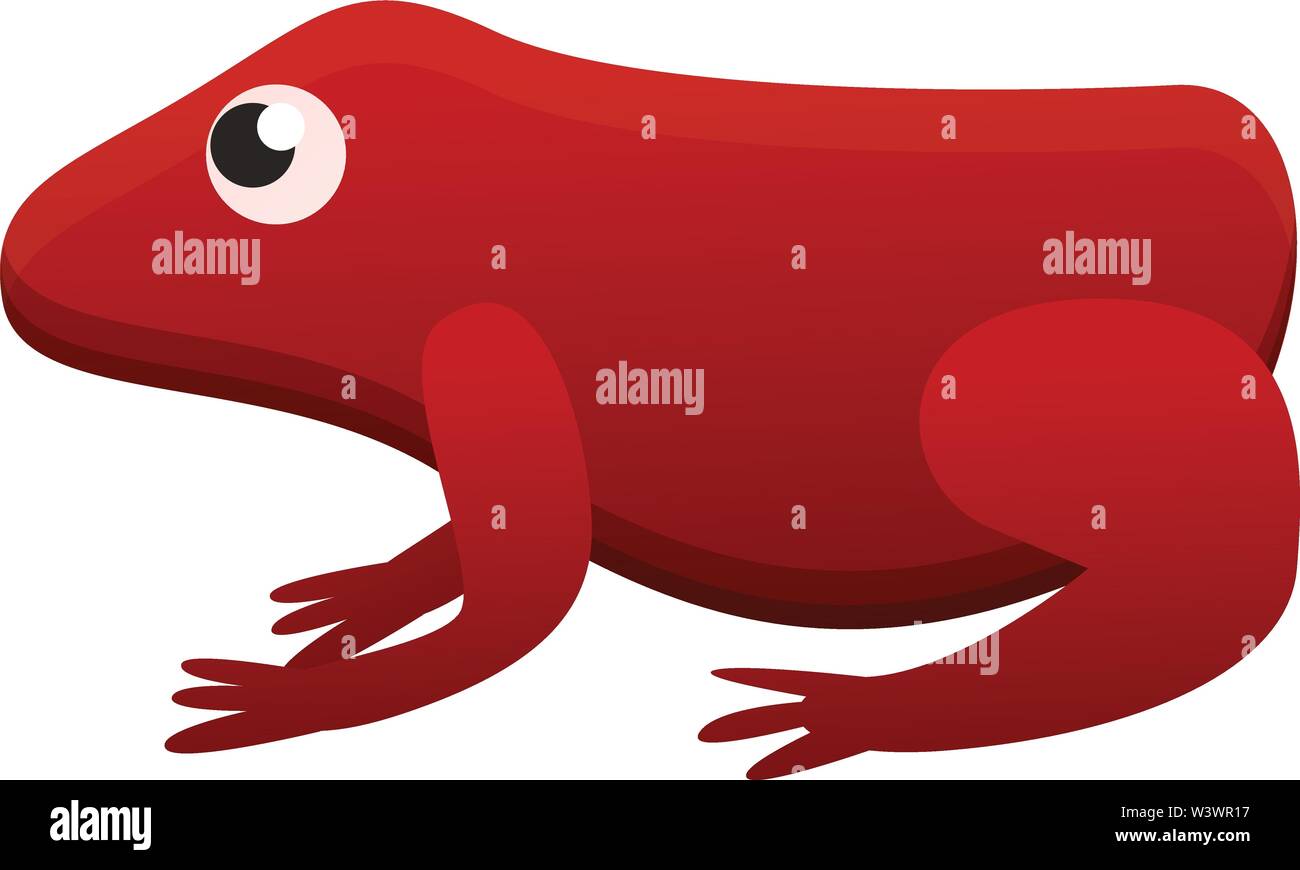 Red tropical frog icon. Cartoon of red tropical frog vector icon for ...