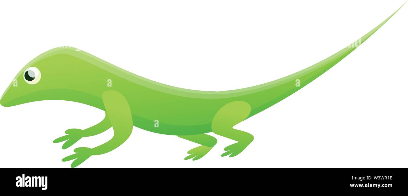 Green lizard icon. Cartoon of green lizard vector icon for web design ...