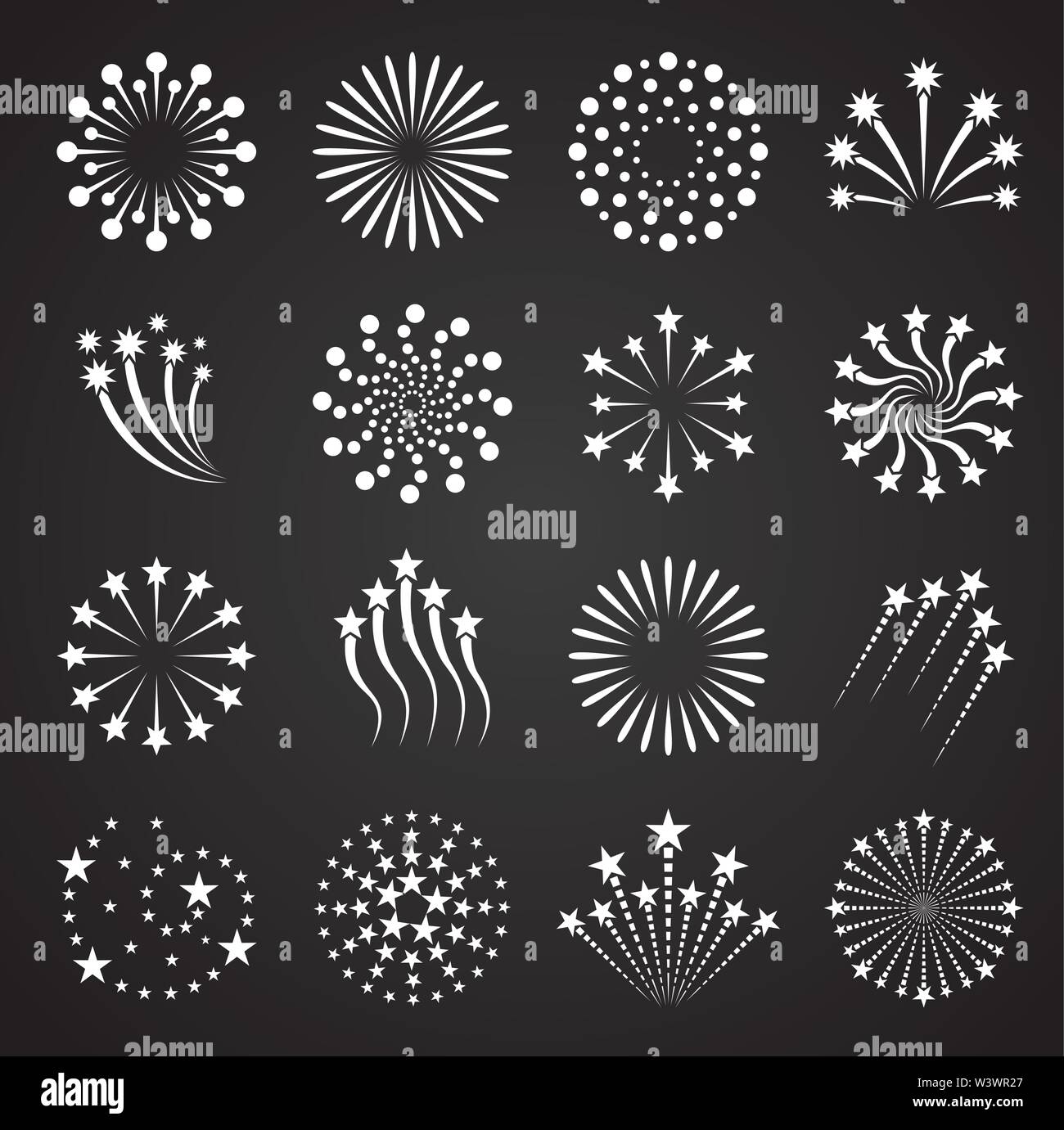 Firework related icons set on background for graphic and web design ...