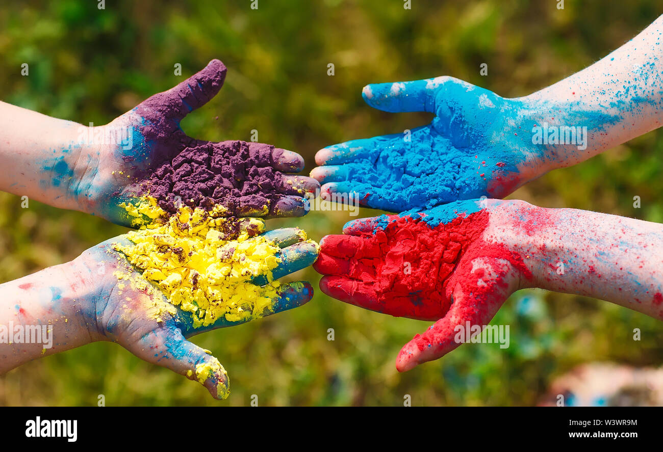 Indian child color hands hi-res stock photography and images - Alamy