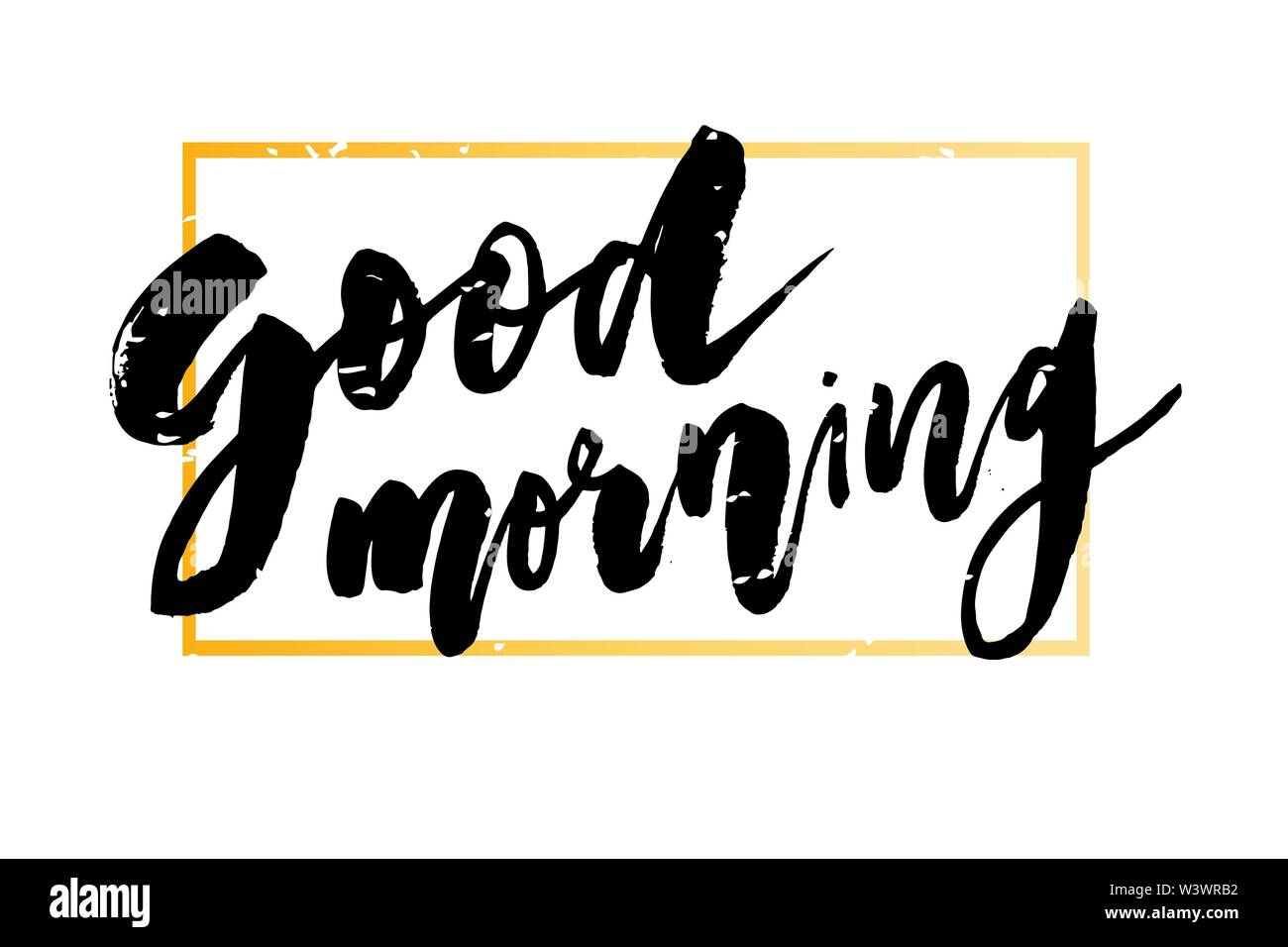 Good Morning Lettering Calligraphy Vector Text Phrase Gold Frame Stock ...