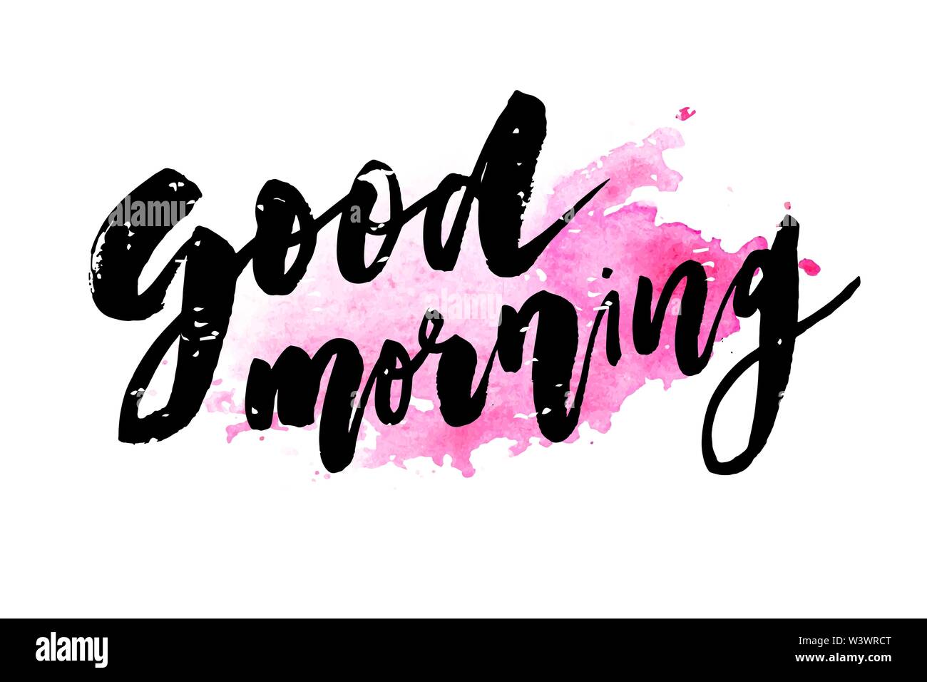 Good Morning Lettering Calligraphy Vector Text Phrase watercolor Stock ...