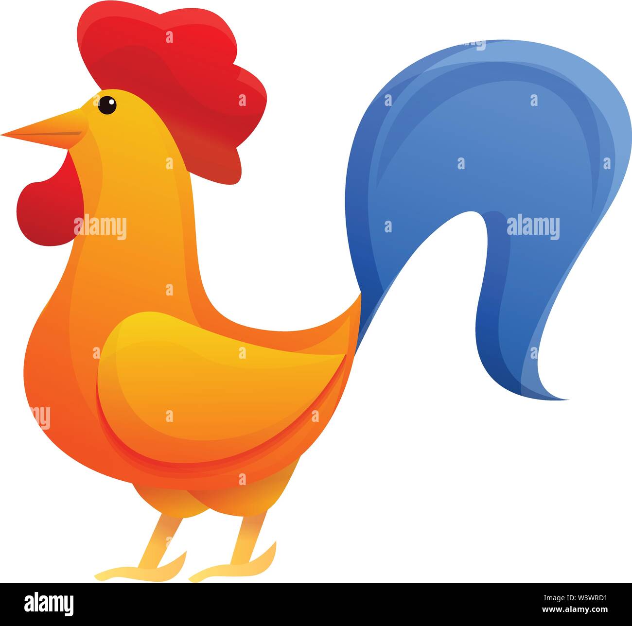 Farm rooster icon. Cartoon of farm rooster vector icon for web design ...