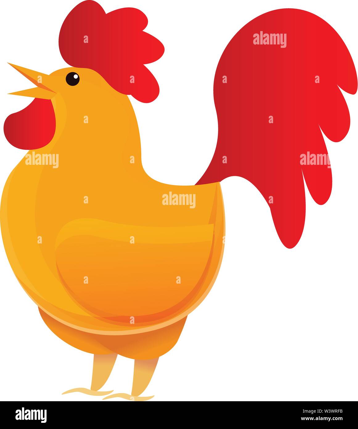 Chinese rooster icon. Cartoon of chinese rooster vector icon for web ...