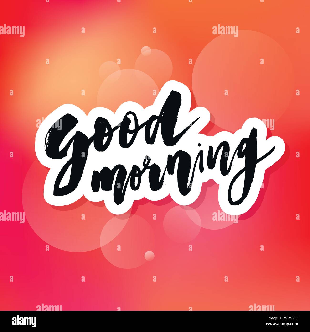 Good Morning Lettering Calligraphy Vector Text Phrase watercolor Stock ...