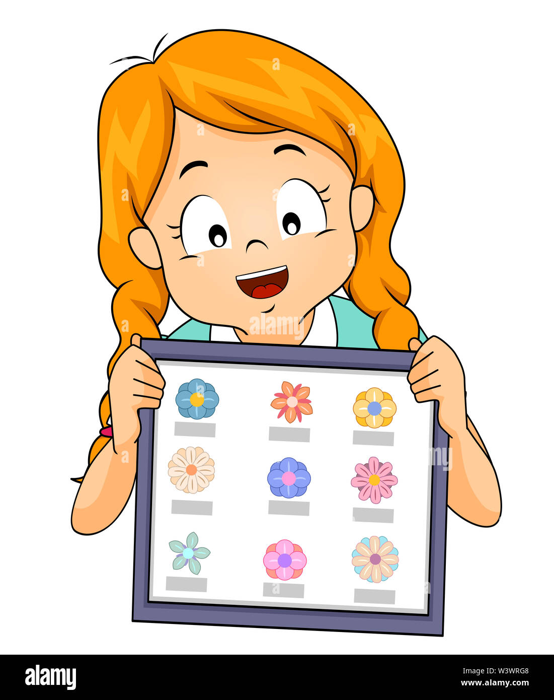 Illustration of a Kid Girl Showing Her Mayflower Pin Collection in a ...