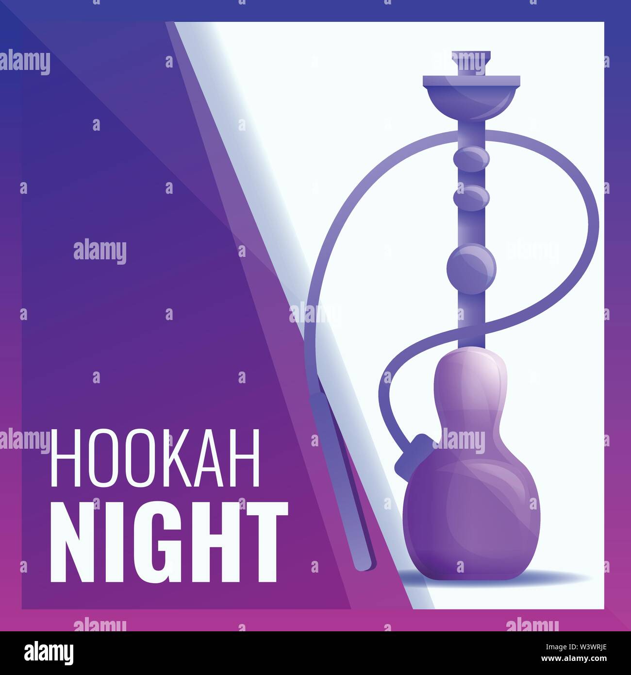 Hookah night concept banner. Cartoon illustration of hookah night ...