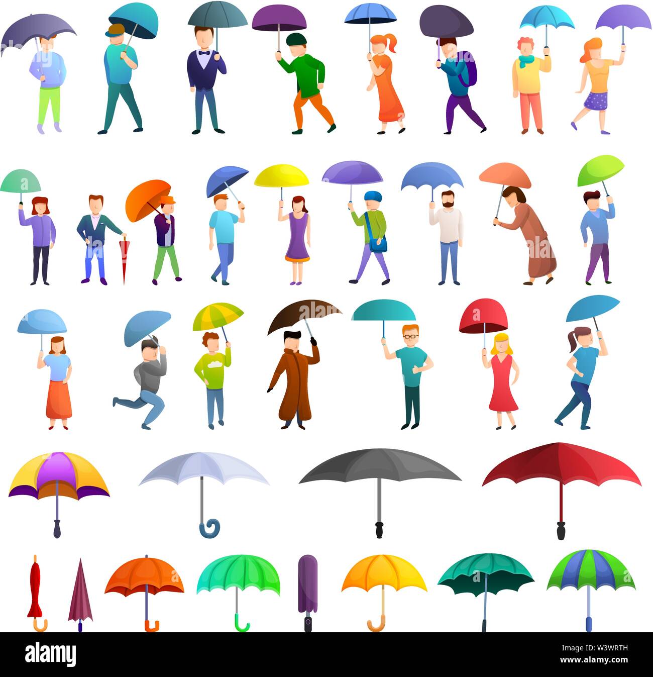 Umbrella icons set. Cartoon set of umbrella vector icons for web design ...