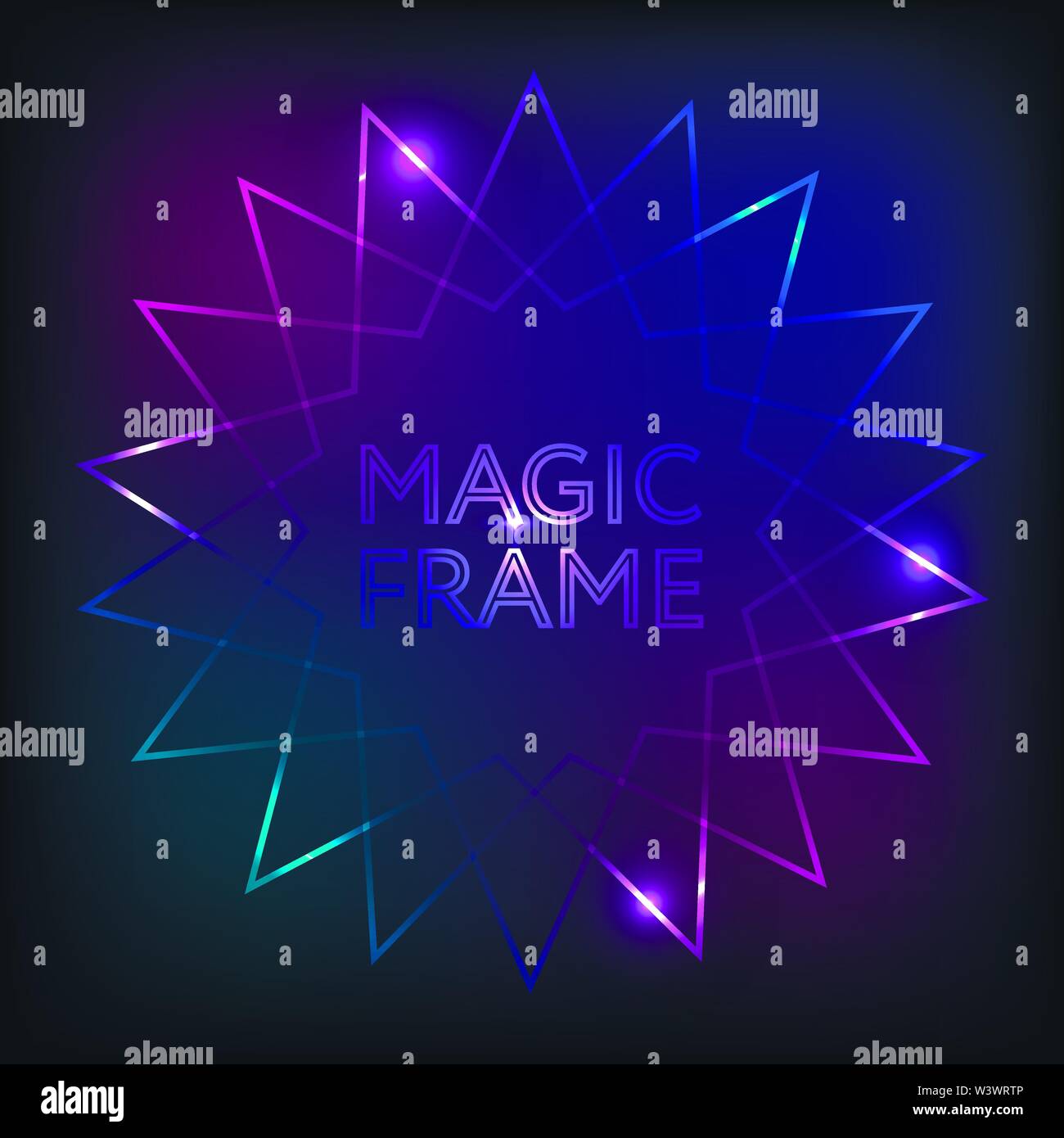 Magic Frame gradient Vector abstract lights lines text design frame ...