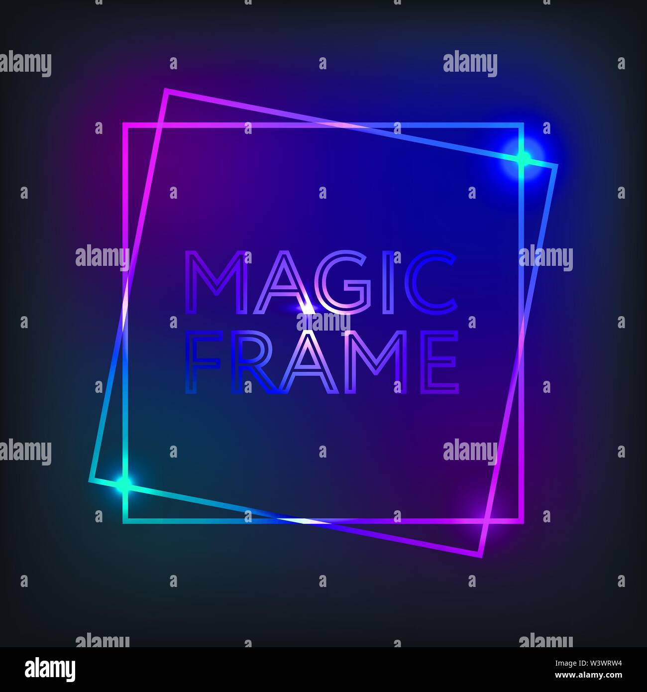 Magic Frame gradient Vector abstract lights lines text design frame ...
