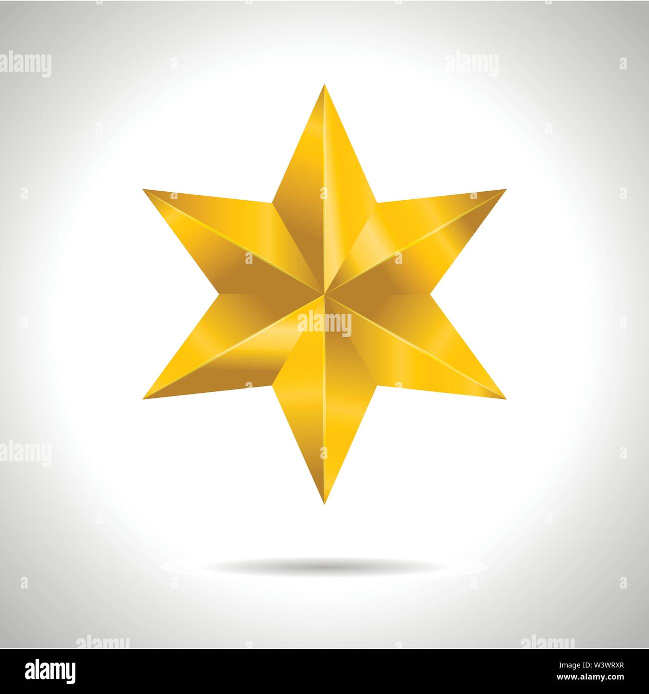 Star realistic metallic golden isolated yellow 3D illustration Stock ...