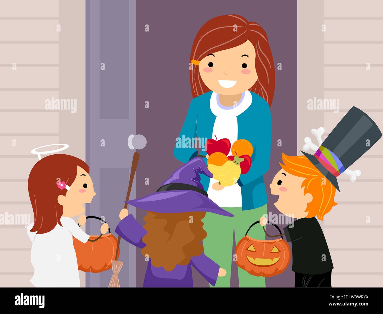 Illustration of Stickman Kids Wearing Halloween Costumes from Angel ...