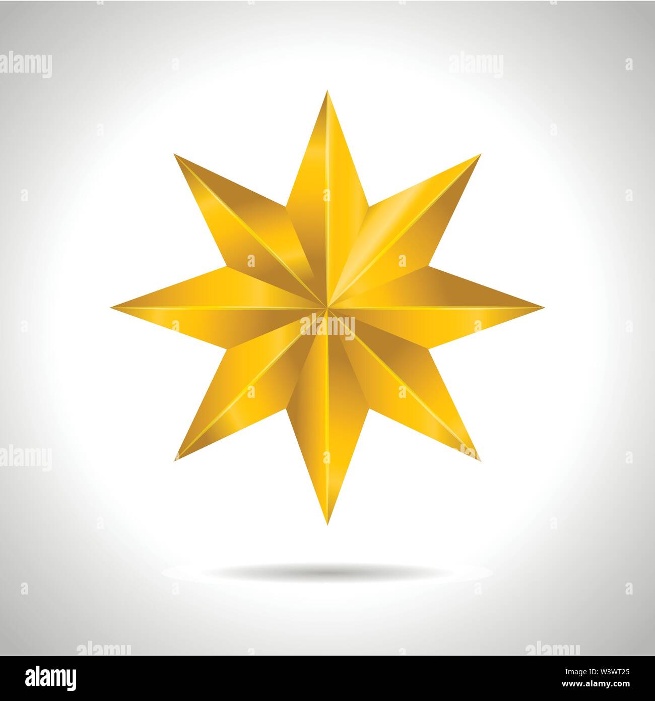 Star realistic metallic golden isolated yellow 3D illustration Stock ...