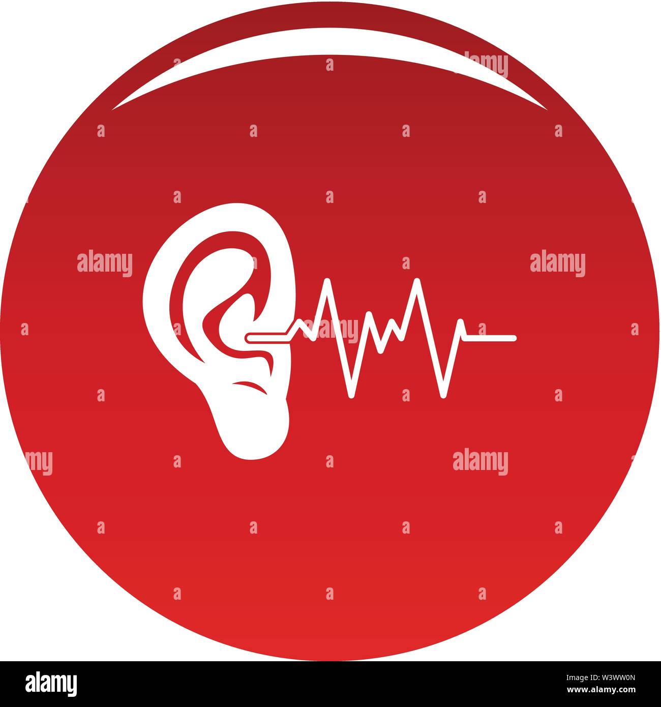 Ear icon. Simple illustration of ear vector icon for any design red ...