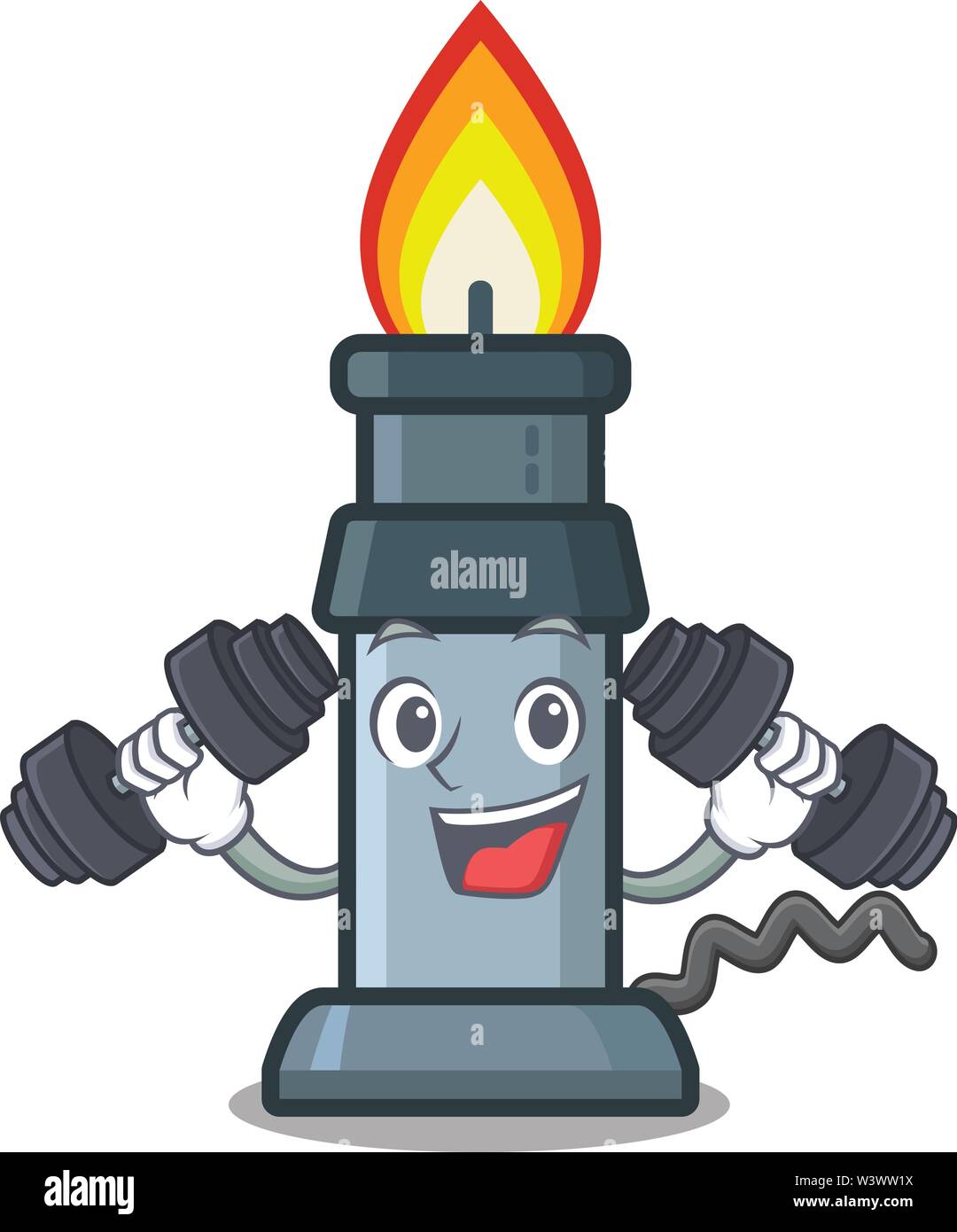 Fitness bunsen burner isolated with the cartoon vector illustrtaion ...