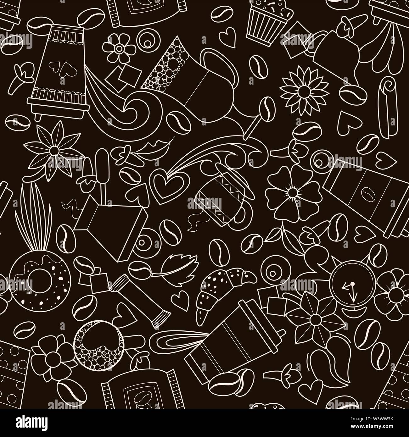 Coffee design. Seamless pattern background. Vector illustration ...