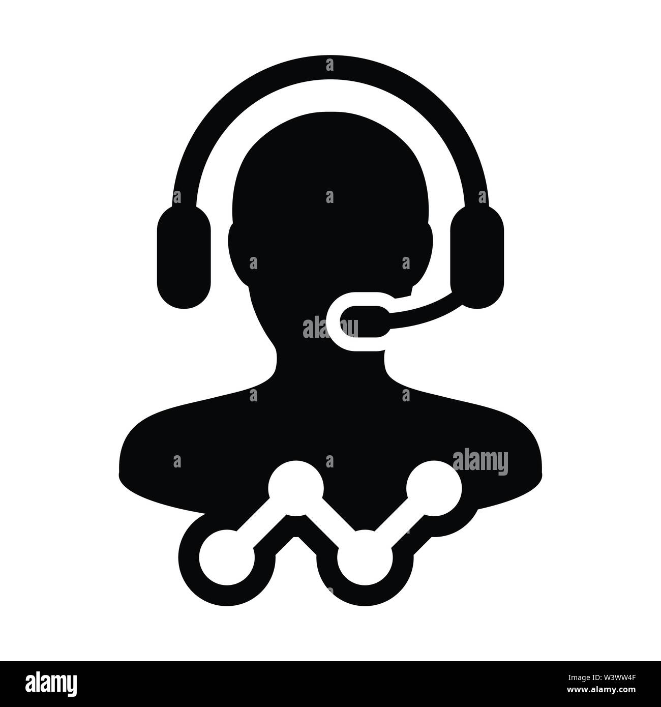 Data service icon vector male customer data support person profile ...