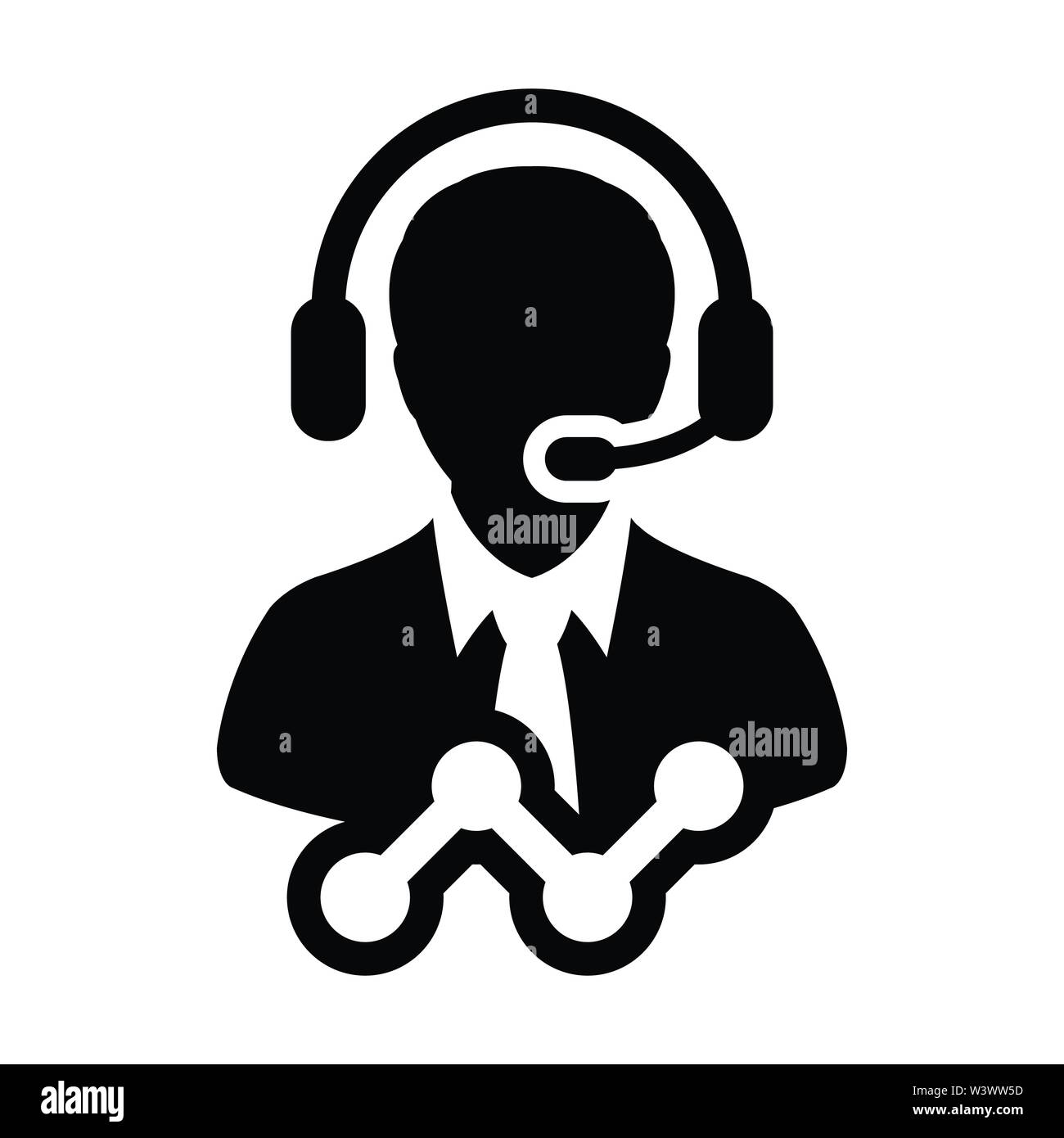 Business support icon vector male customer care data service person ...