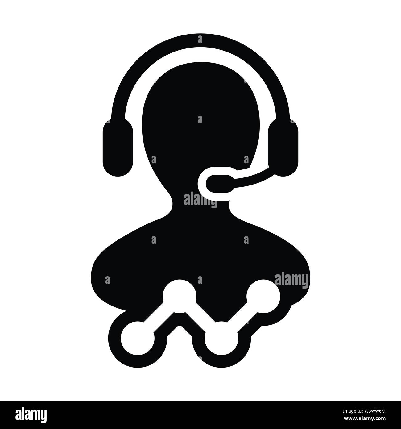 Line plot icon vector male data support customer service person profile ...