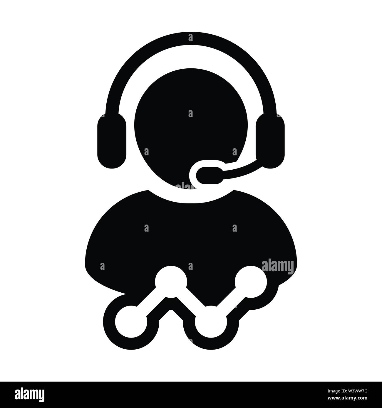 Data analytics service icon vector male customer support person profile ...