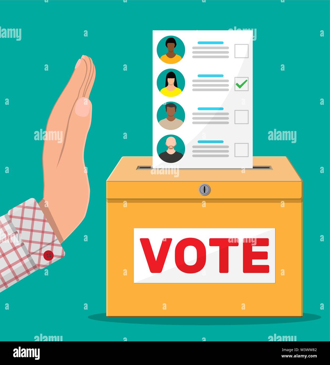 Hand against the vote Stock Vector Image & Art - Alamy