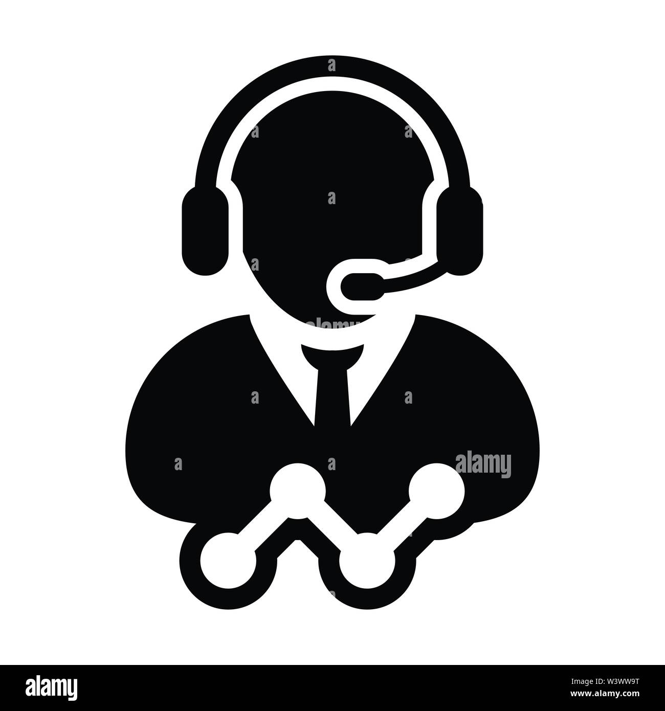 Customer service icon vector male data support person profile avatar ...